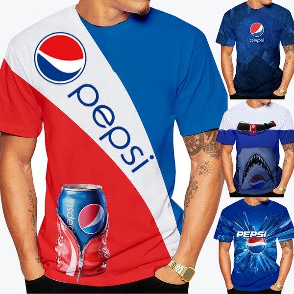 New Pepsi T-Shirt Full Sublimation 3D Print T-Shirt Summer Breathable ...