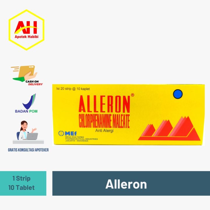 Alleron 5 strip isi 50 tablet Aleron Obat Gatal CTM tablet Obat Aleron ...