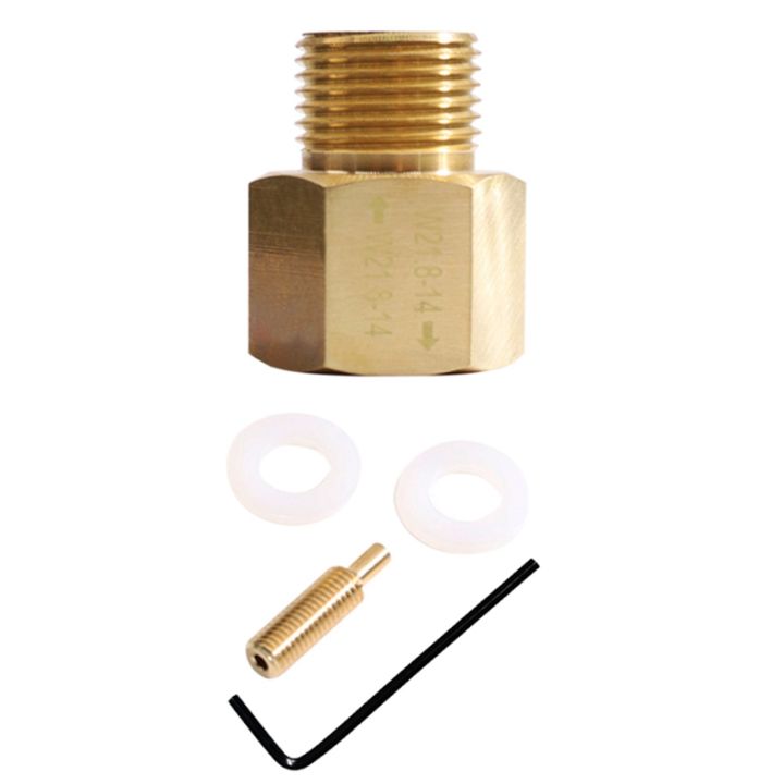 (JGWU) CO2 Cylinder Tank W21.8-14 to W21.8-14 Adapter Converter Copper ...