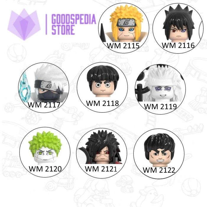 MF Mainan Figure mini WM6109 - Variasi Naruto Sasuke Kakashi Rock Lee ...