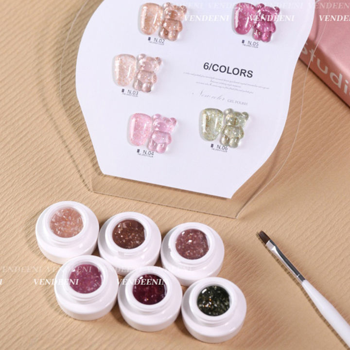 Lady GG💅 Iced Jelly Nail Polish Nail Tool 6ml Rock Color Fritillary Gum ...