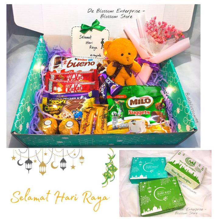 Kotak Hadiah Coklat Raya Raya Gift Box Selamat Hari Raya Chocolate Bear ...
