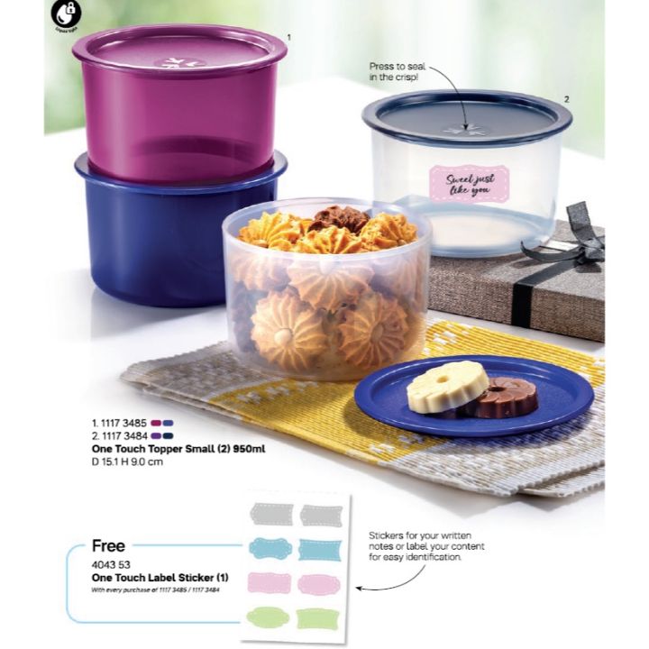 Tupperware One Touch Topper Small (2) 950ml | Lazada Tupperware One Touch Topper Small (2) 950ml | Lazada