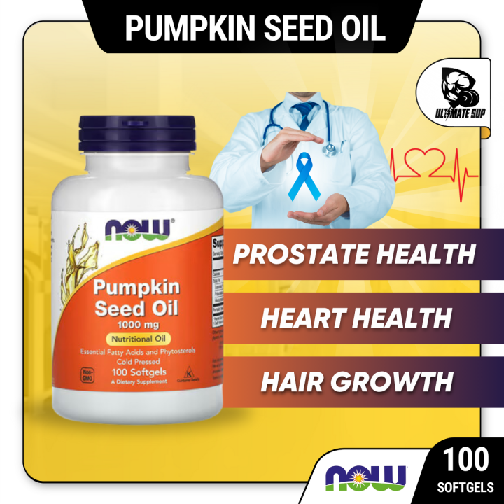 NOW Foods, Pumpkin Seed Oil, Cold-Pressed EFAs, Prostate Health, 100 ...