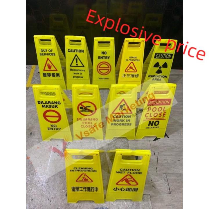 baby Signage VSAFEMKT Yellow Foldable Floor Sign Board Stand NO PARKING ...