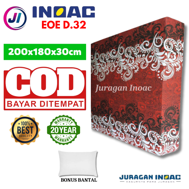 [ 200 x 180 x 30 ] Kasur Premium Busa INOAC EOE D32 No 1 Tebal 30 cm Muat 6 Orang Gratis Bantal ...