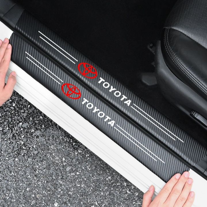 4pcs Carbon Fiber Car Door Sill Strip Protector for Toyota Avanza ...