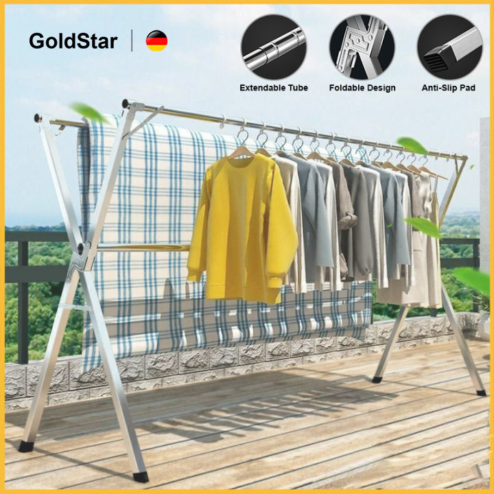Goldstar 【Double/three pole】160CM/200cm/240CM Drying rack antirust easy ...
