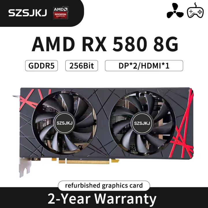 Video Card AMD Radeon RX 580 8GB GDDR5 256Bit GPU Computer Game ...