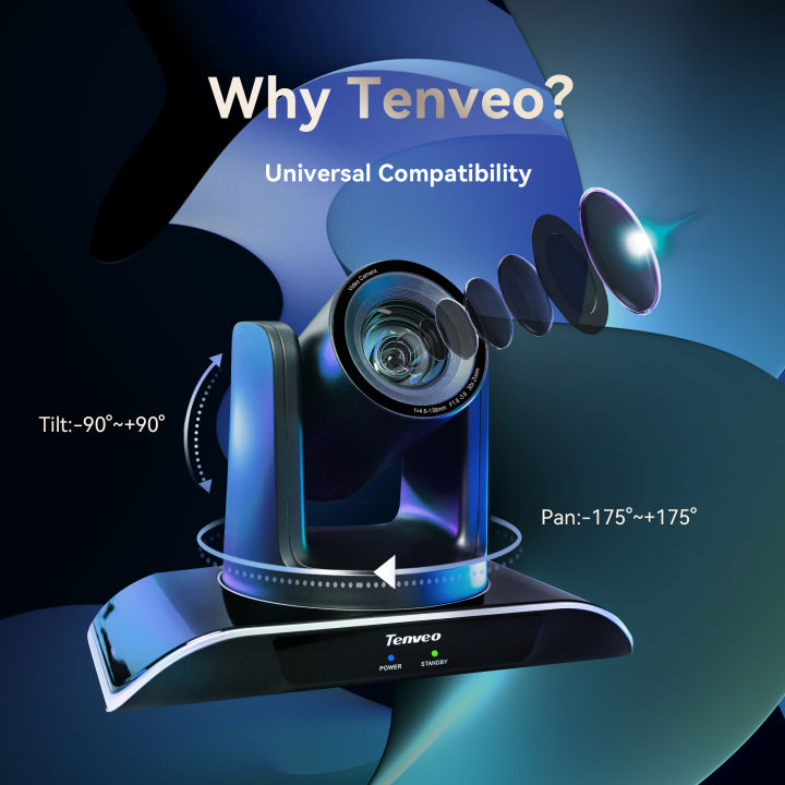 Tenveo VHDMAX NDI 1080P FHD PTZ Conference Camera with Smart Auto ...