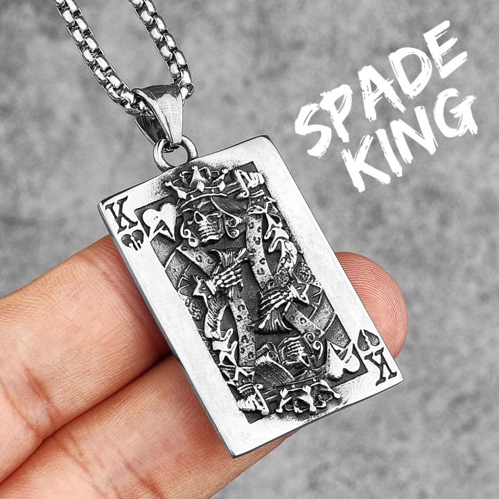 Kalung Kartu Remi King Tengkorak - Skull King of Spade Playing Card ...