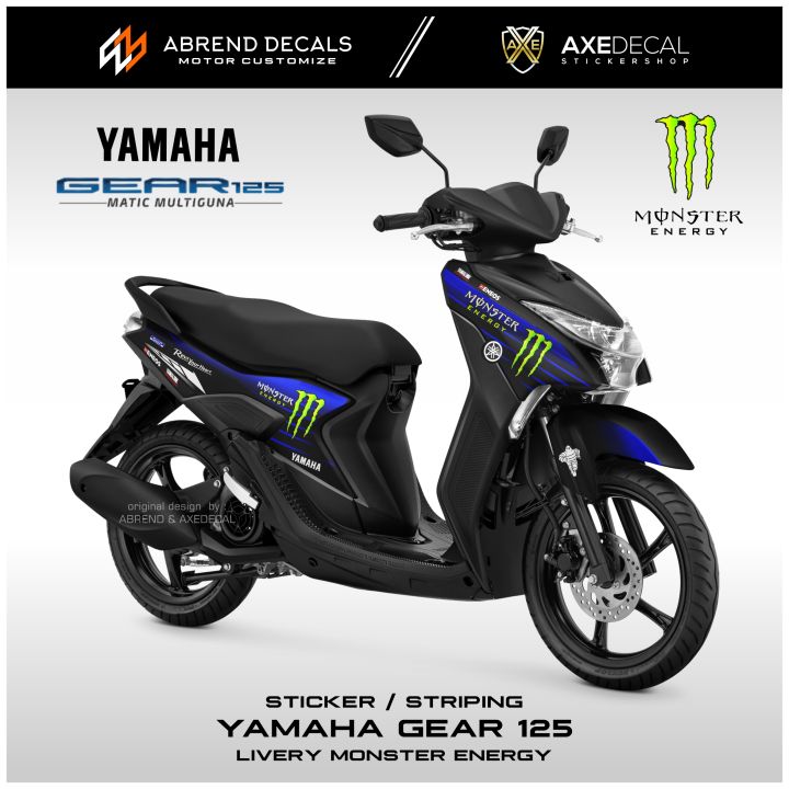 Stiker Motor Yamaha Gear 125 Livery Monster E / Striping Gear Desain ...