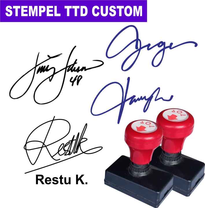 Stempel Flash Warna Otomatis TTD / PARAF | Lazada Indonesia