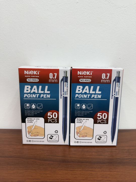 [SG Ready Stock] Nieki 9002 Ball Point Pen 0.7mm Blue/Black (50pcs/box ...