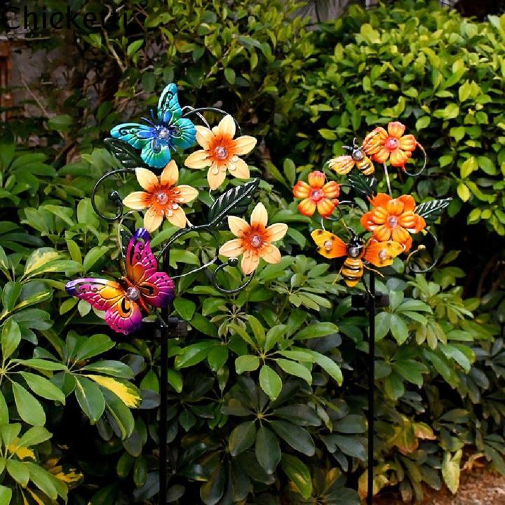 CHICKETTI หลากสีสัน โคมไฟผีเสื้อพลังงานแสงอาทิตย์ สมจริง ป้องกันน้ำ ไฟ ...