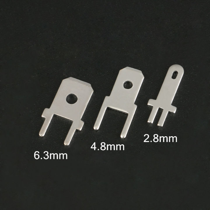50pcs 2.8/4.8/6.3MM Inserts Plug male Terminal PCB Solder lug thickness ...