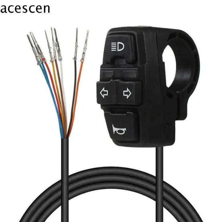 ACESCEN ควบคุมแตรเขา สวิตช์ไฟจักรยานไฟฟ้า ไฟเลี้ยวในรถยนต์ ไฟหน้ารถ สวิตช์แตร eBike อุปกรณ์เสริม ...