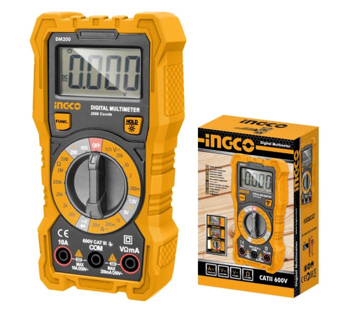 INGCO Digital Multimeter Tester CAT.III 600V DM2002 | Lazada PH