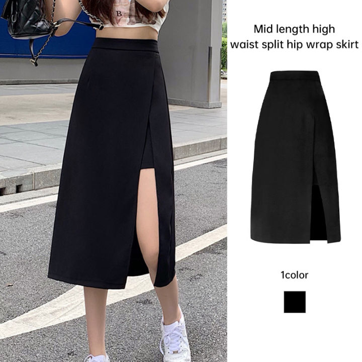 GE 【M-XL】long skirt for women korean style summer sexy slit A-line skirt | Lazada PH