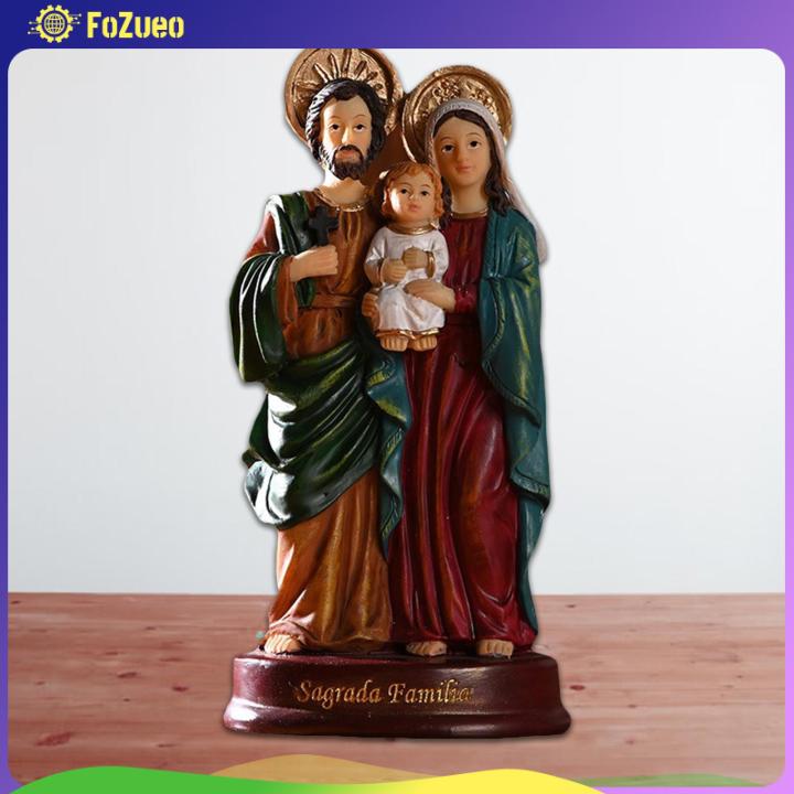 FoZueo 5.5 Inch Holy Family Jesus Mary Joseph Statue Figure Figurine ...