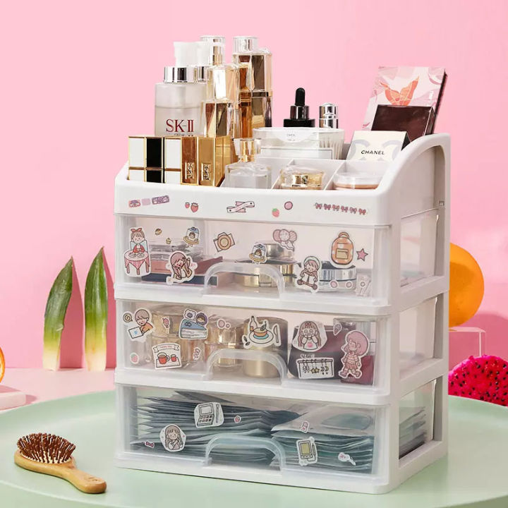 4-layer cosmetic box with drawer plastic storage box | Lazada PH