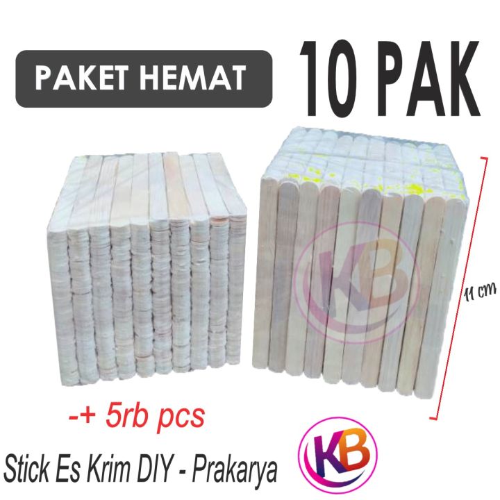 PAKET 10 PAK - Stick Es Krim Kerajinan Tangan, Prakarya, Kreasi, Stik ...