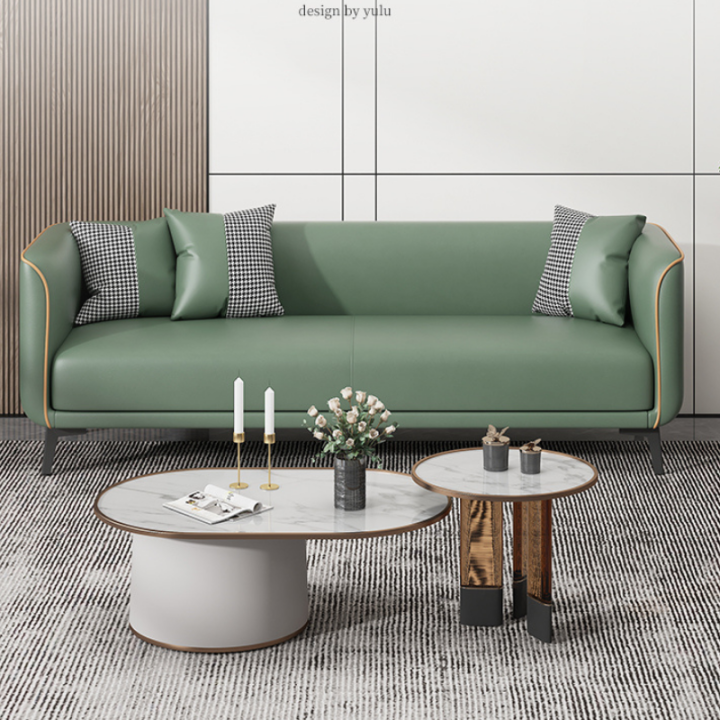 MODERN MINIMALISTIC LEATHERAIRE SOFA 3 Seater Living Room | Lazada