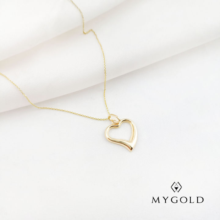 Pawnable & Authentic 18K Saudi Gold Necklace with Heart Pendant by ...