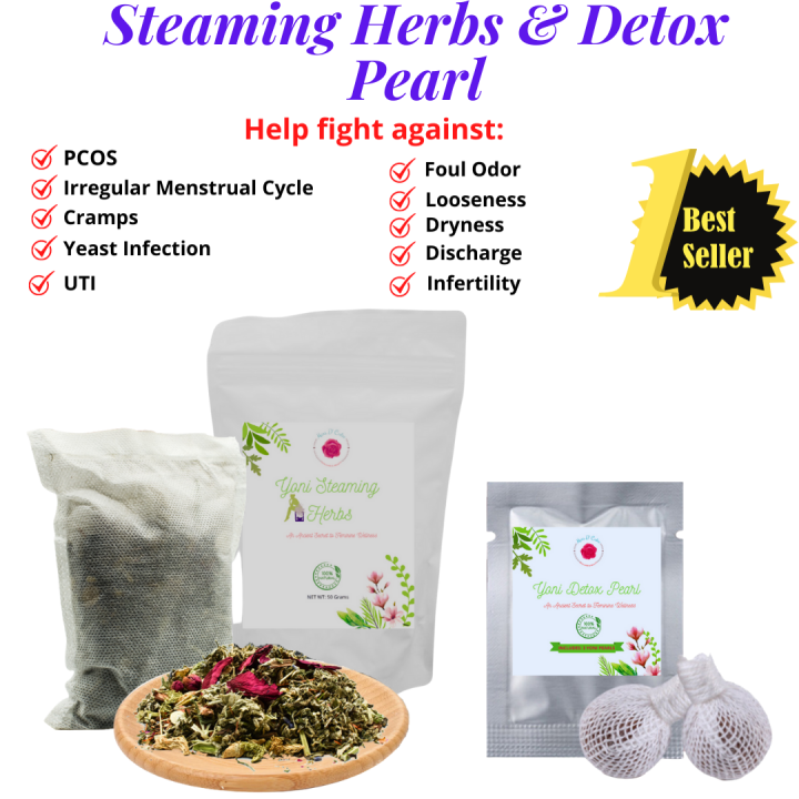 BEST BUNDLE Yoni Detox Pearl + Steam Herbs 50g Women Vaginal Health and ...