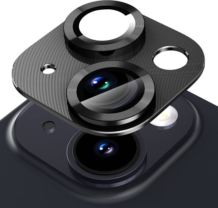 OBCREATOR Gray Metal Camera Lens Protector Cover for iPhone 15 Pro Max ...
