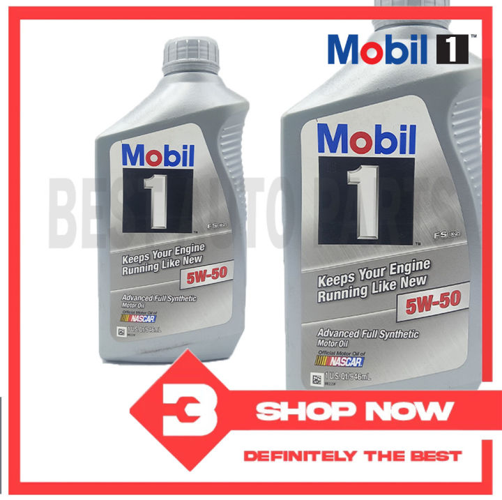 MOBIL 1 Fully Synthetic Motor Oil 5W50 || 5W-50 ( 1 Liter ) | Lazada PH