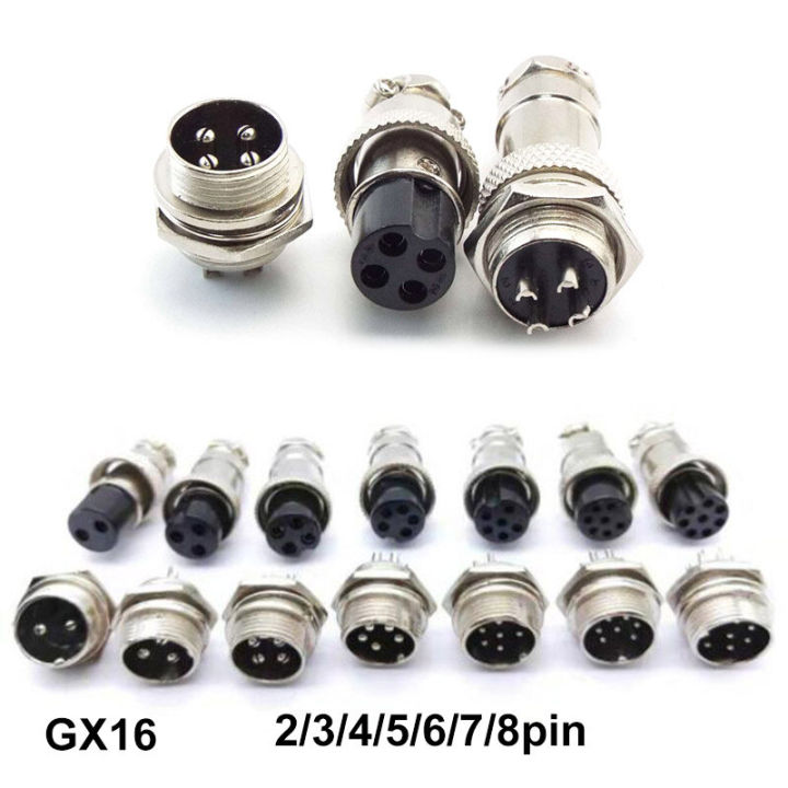 Panel Mount Socket Electrical Cable Gx16 2Pin 3 4 5 6 7 8 Core Pin 16Mm ...