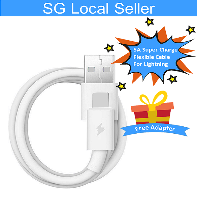 Iphone Lightning USB 5A Fast Charging White PVC Cable | Lazada Singapore