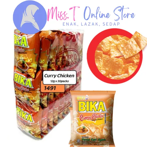 [MT] Bika Curry Chicken Flavor Snack 10gm x 30pkt | Lazada