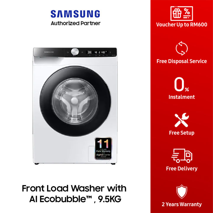 Samsung 9.5KG (WW95T534DAE) Front Load Washer with AI Control Washing ...