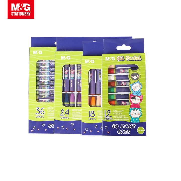 M&G "So Many Cats" Silk Smooth Oil Pastel Hexagon | Lazada PH