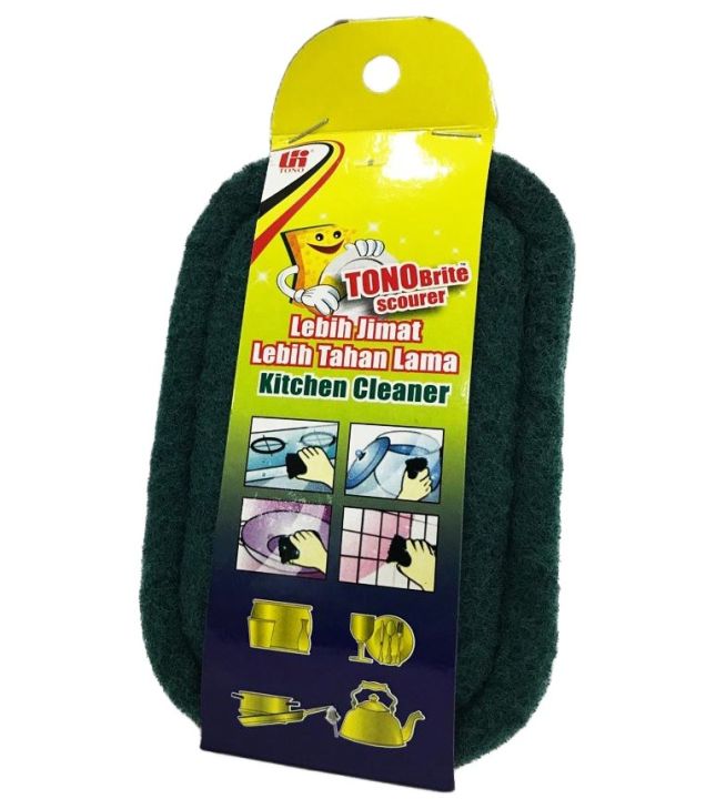 Tono Brite Heavy Duty Scouring Sponge Scrubber Durable and Non-Scratch ...