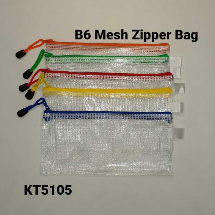 B6 Mesh Zipper File Bag Waterproof Transparent Portable Bag Office ... B6 Mesh Zipper File Bag Waterproof Transparent Portable Bag Office ...