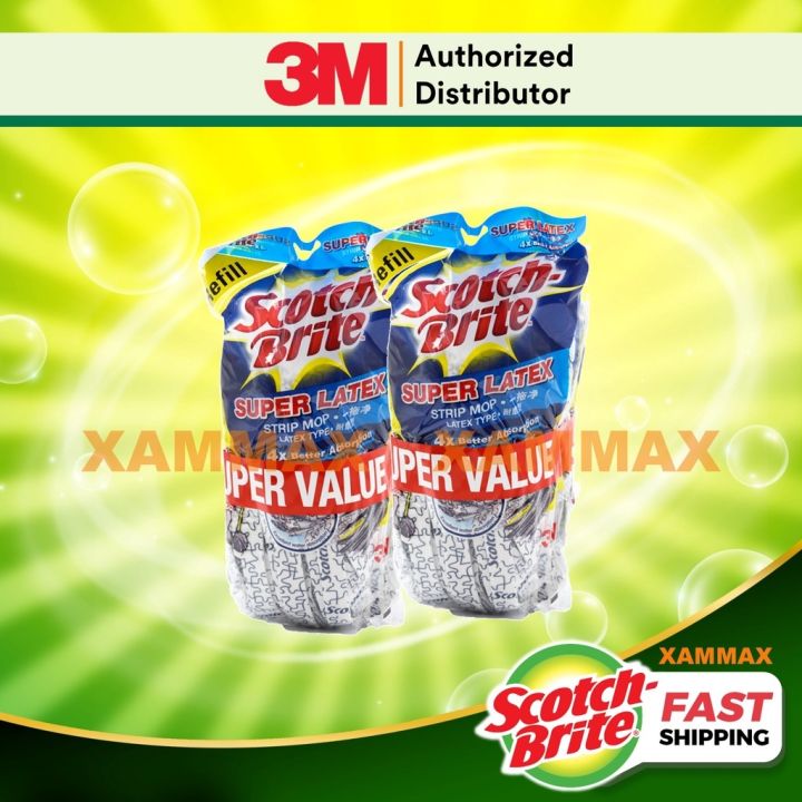 3M Scotch Brite - TWIN PACK - Super Latex Strip Mop Refill / Refil ...