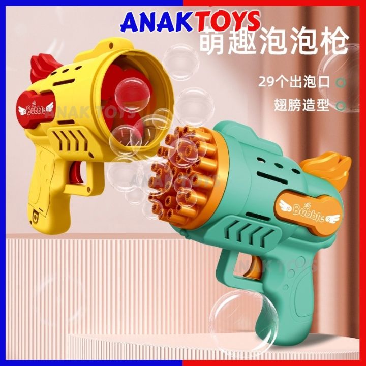 Kids NEW 29 Holes Electric Bubble Gun Bubble Machine Gun Light Wings ...