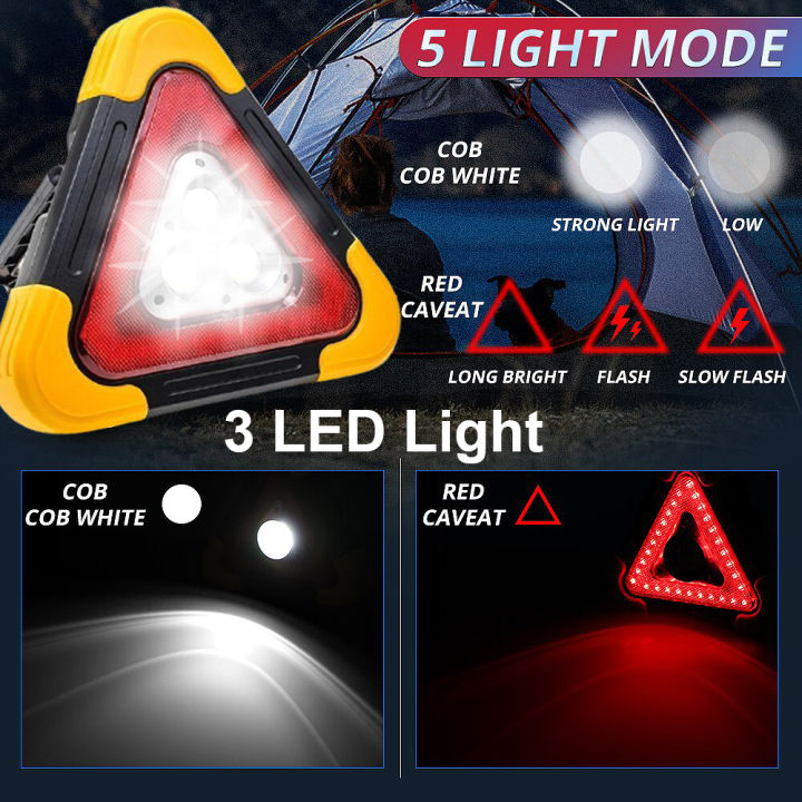 Multifunction Car Early Warning Device Emergency Light Solar Camping ...