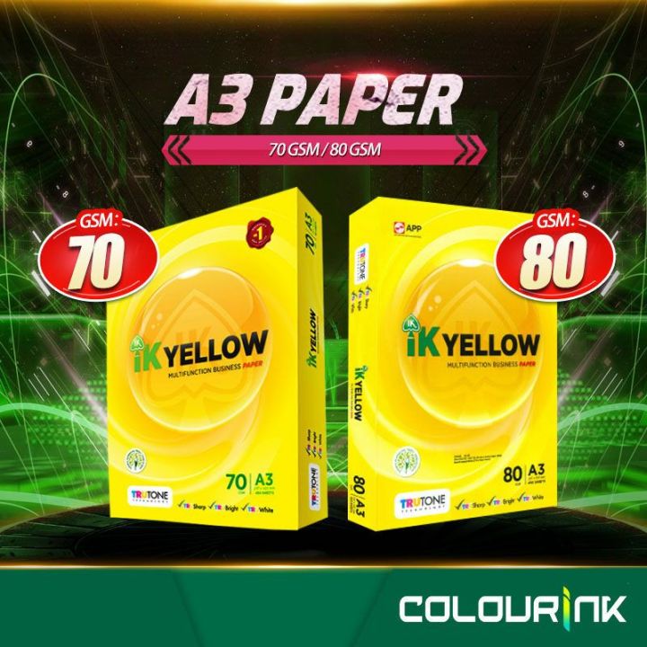 IK Yellow A3 Paper 70gsm 450 sheet | Lazada