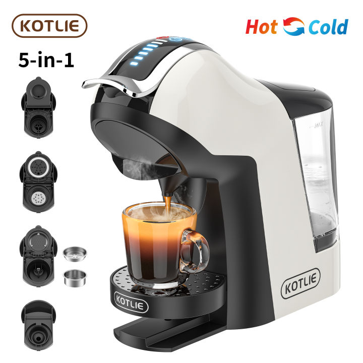 KOTLIE EM-308A 5 in1 Espresso Coffee Capsules Machine 19Bar Multiple ...
