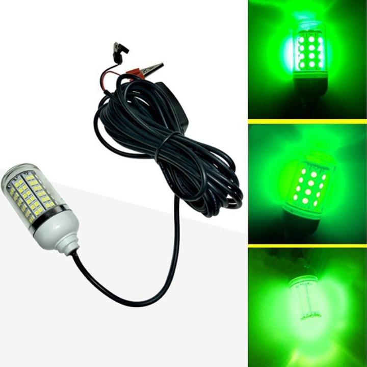12V LED Green Underwater Submersible Night Fishing Light Crappie Shad ...