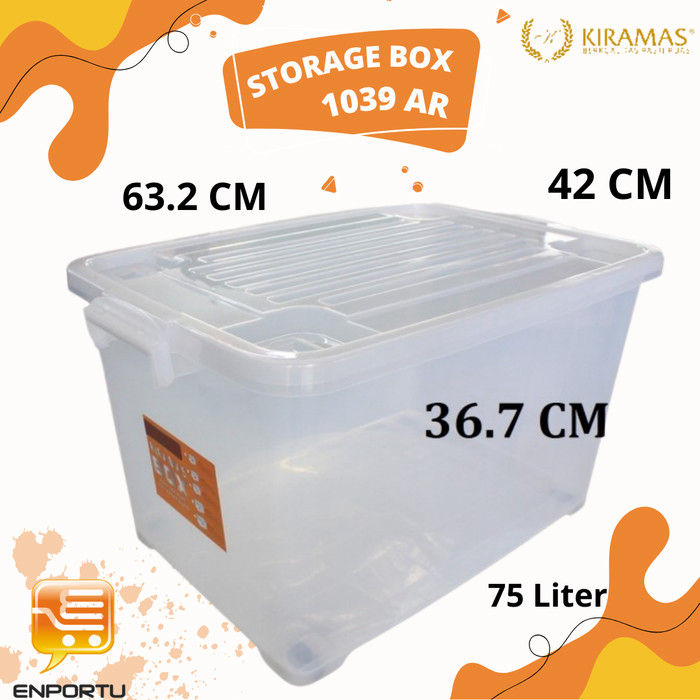 KIRAMAS Storage Box 75 Liter - 1039 AR Bening Container serbaguna ...