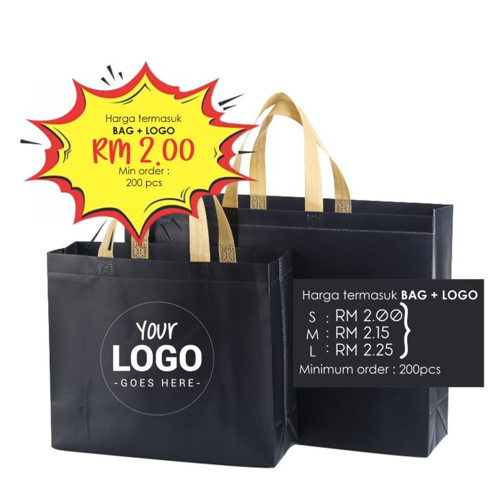 DR (PRE ORDER-CHAT SELLER) Custom Logo Non-Woven Bag Laminated Printing ...