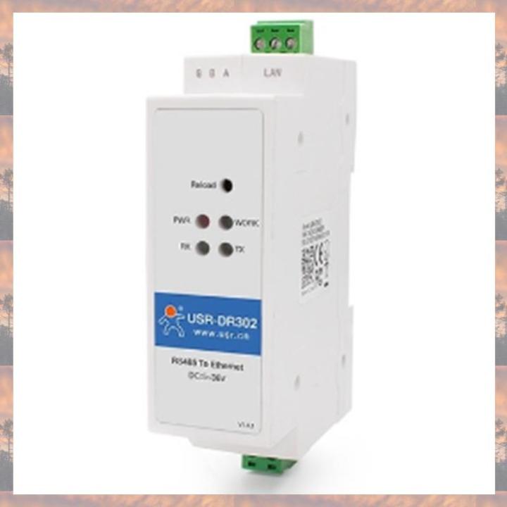 -DR302 Din Rail Serial RS485 to Ethernet IP Server Module Ethernet Converter Modbus RTU to ...