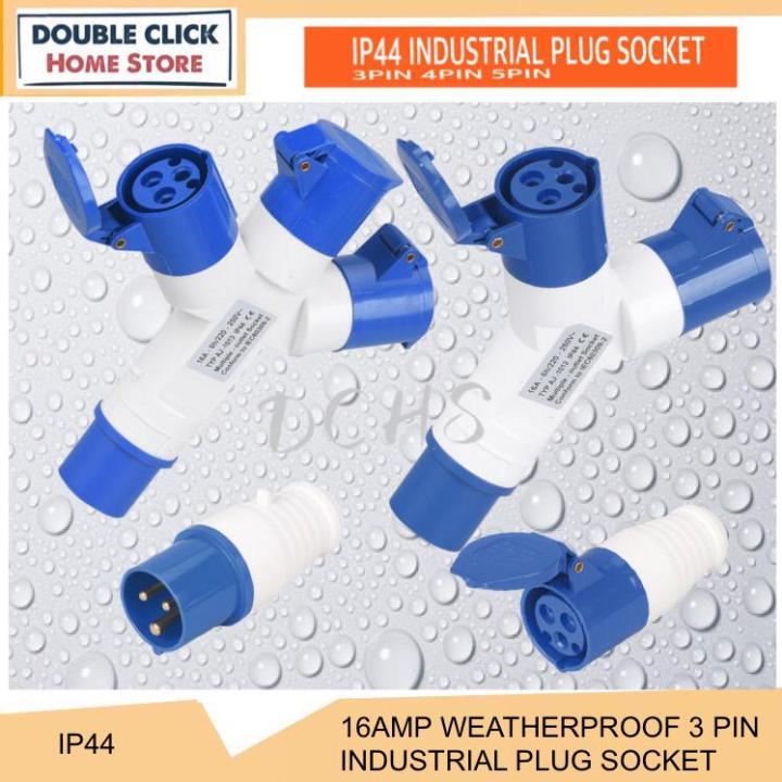 IP44 Weatherproof 16A 3 Pin Industrial Plug Socket Male Plug Female ...