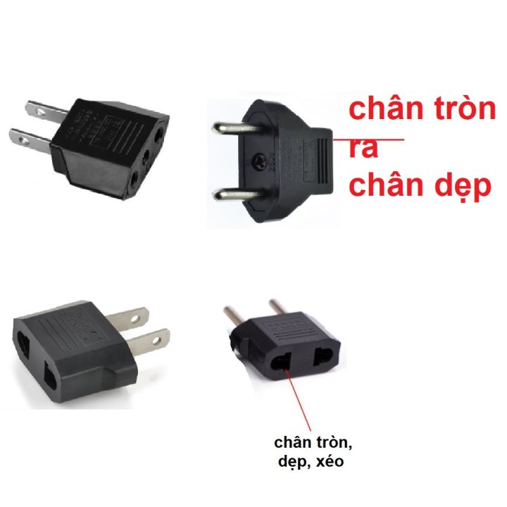Phích cắm điện chuyển đổi từ chân tròn sang chân dẹt, chân dẹp sang ...