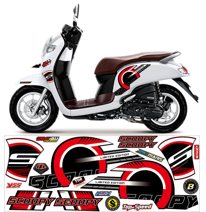 STRIPING SCOOPY DONAT DAN SCOOPY NEW VARIASI MOTIF SIMPLE ELEGAN STIKER ...